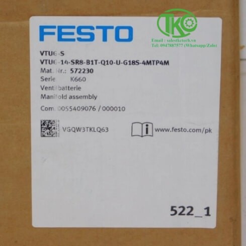 Cụm van Festo VTUG-14-SR8-B1T-Q10-U-G18S-4MTP4M (572230) - Công Ty TNHH ...